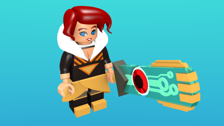 Red from Transistor as a minifigure - We Heart Games